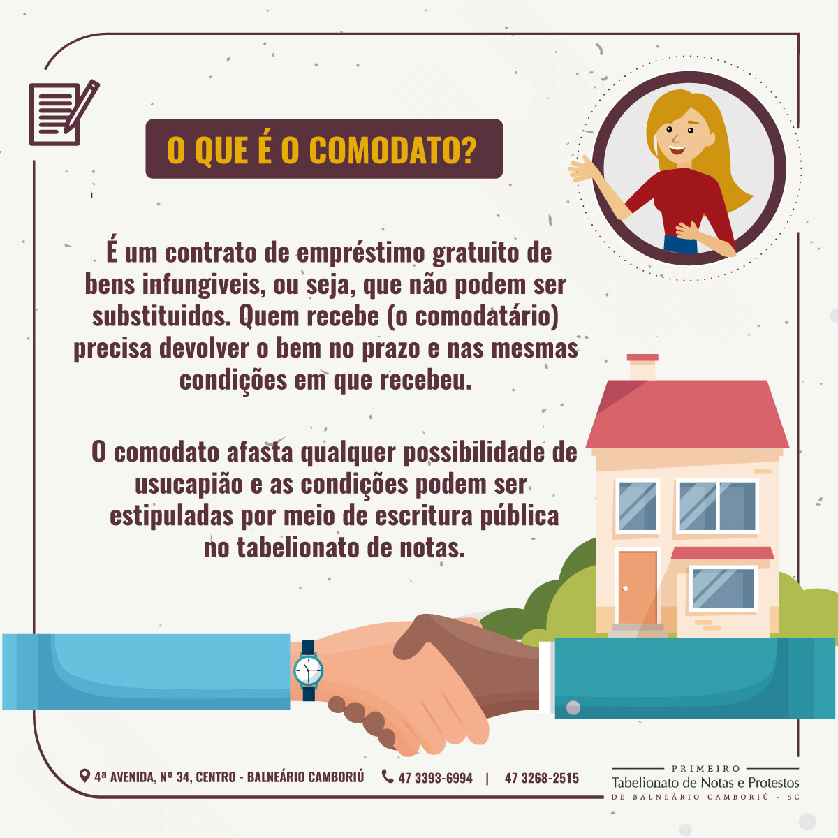 Entenda mais sobre comodato em nosso post. - Tabelionato BC